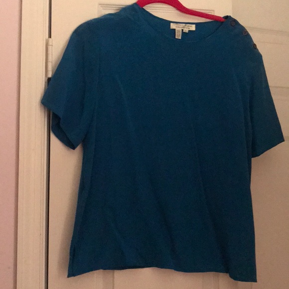 Vintage | Tops | Vintage 9s Turquoise Blouse | Poshmark